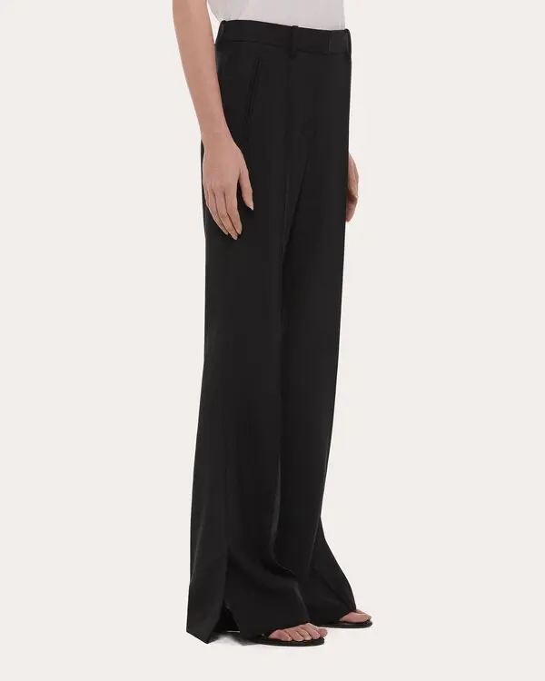 Helmut Lang Wool Gabardine Vented Wardrobe Trousers - Black