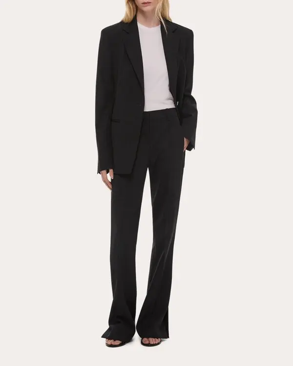 Helmut Lang Wool Gabardine Vented Wardrobe Trousers - Black