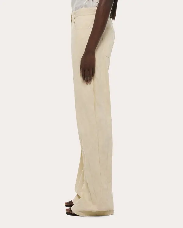 Helmut Lang Crushed Metallic Twill Bootcut Jeans - Neutral