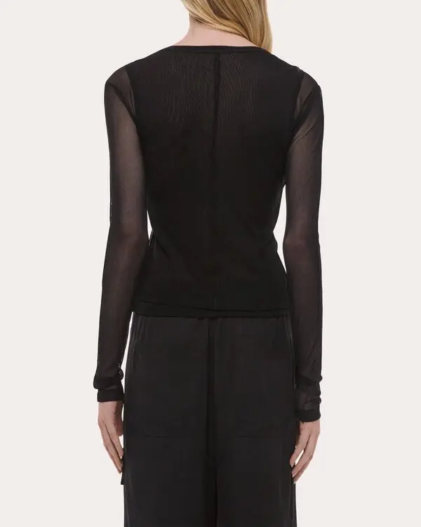 Helmut Lang Sheer Mesh Layered Long-sleeve T-shirt