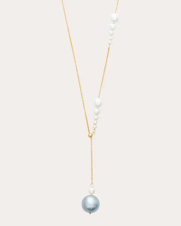 YI COLLECTION Akoya And Tahitian Pearl 18k Lariat Necklace - Gold