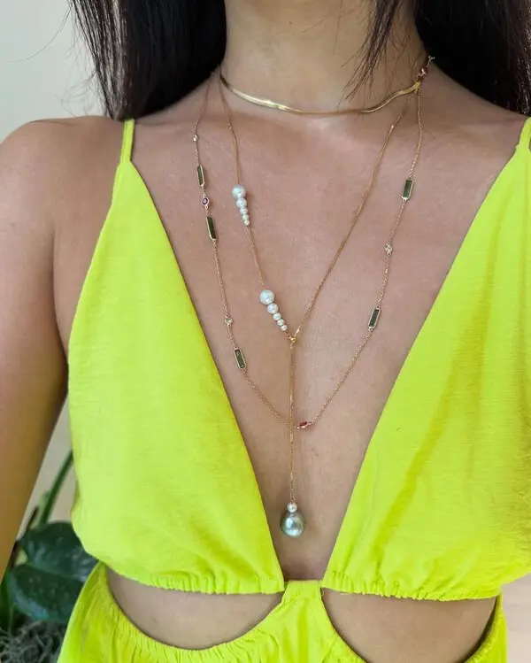 YI COLLECTION Akoya And Tahitian Pearl 18k Lariat Necklace