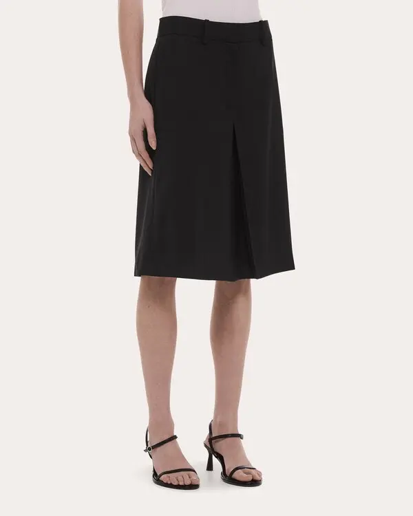 Helmut Lang Wool Gabardine Midi Skirt