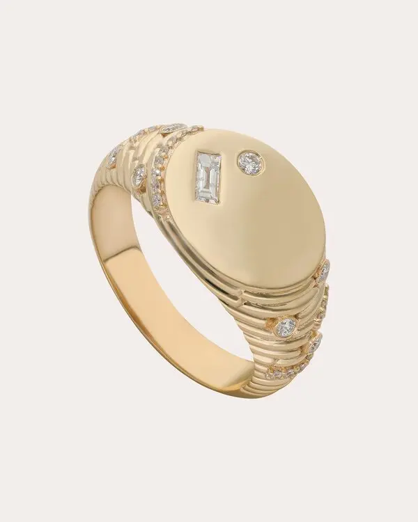 PREETI SANDHU Diamond And 14k Ethereal Signet Ring