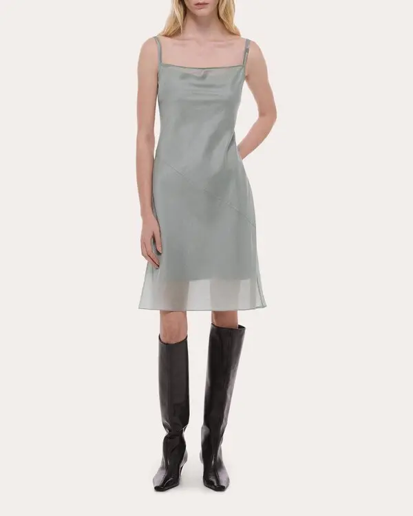Helmut Lang Airy Voile Mini Slip Dress