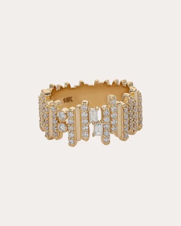 PREETI SANDHU Diamond And 14k Ethereal Cascade Ring - Gold