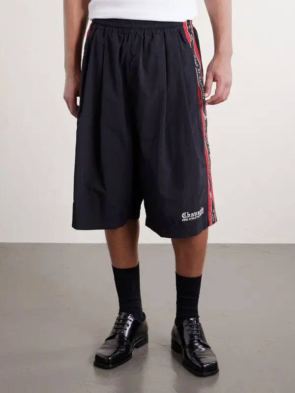 WILLY CHAVARRIA Orale Track Wide-leg Shorts