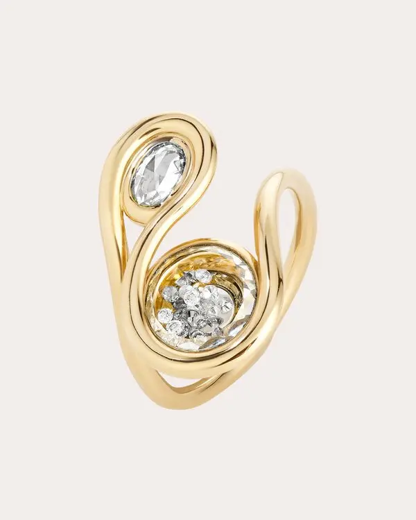 Moritz Glik Diamond And 18k Petite Clave Shaker Ring - Gold