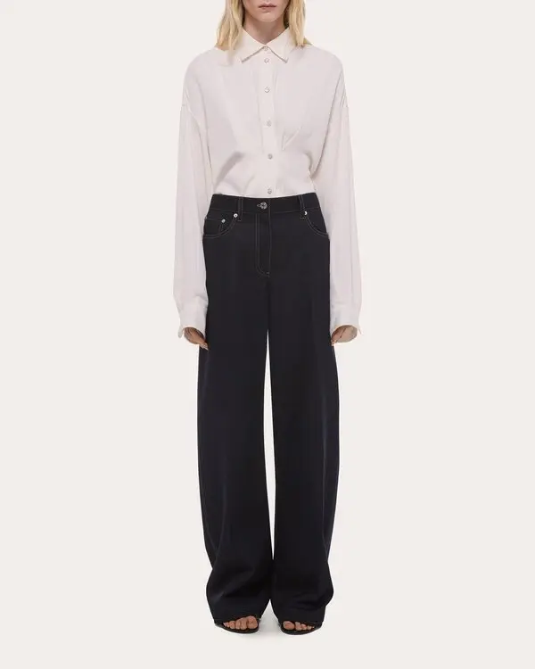 Helmut Lang Relaxed Bootcut Trousers - Blue