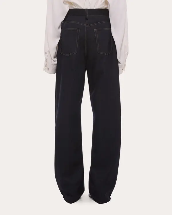 Helmut Lang Relaxed Bootcut Trousers - Blue