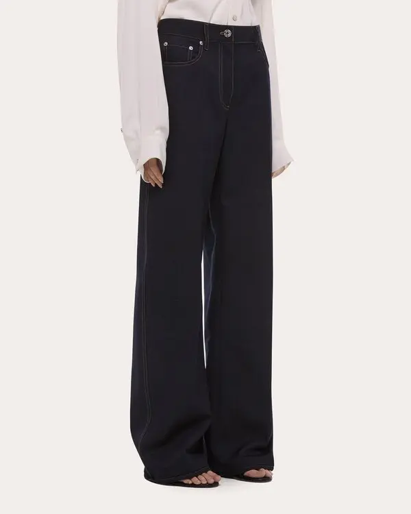 Helmut Lang Relaxed Bootcut Trousers - Blue