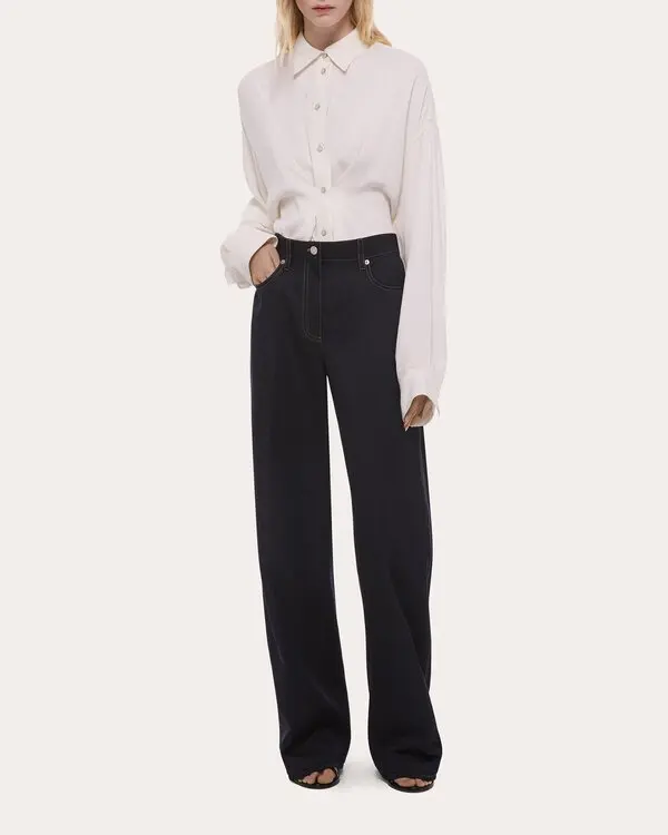 Helmut Lang Relaxed Bootcut Trousers - Blue