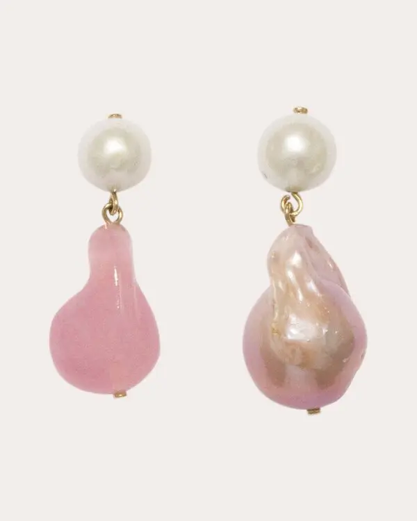 Completedworks Nebula 18k Gold-plated Silver Pearl And Resin Earrings - Pink