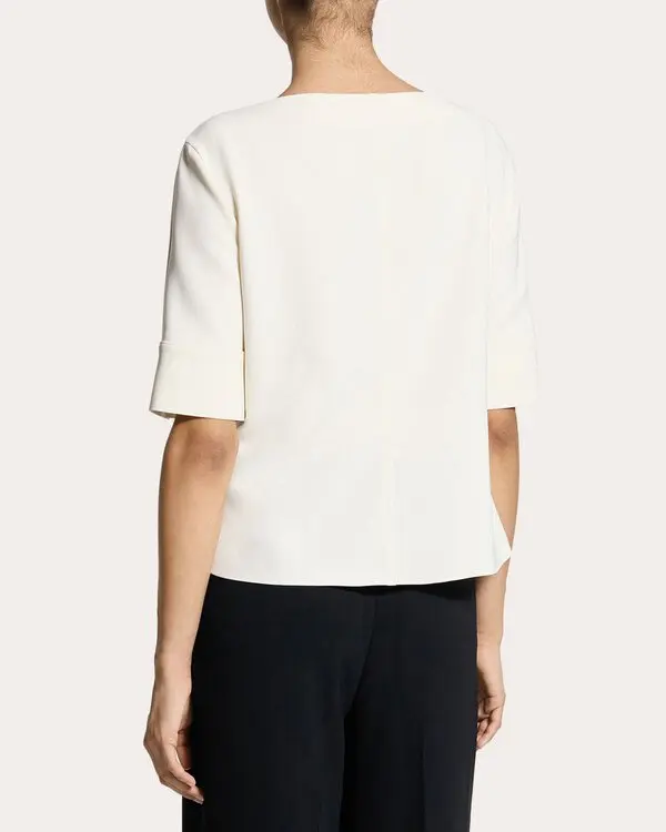 Theory Admiral Crepe Seamed Boatneck Top