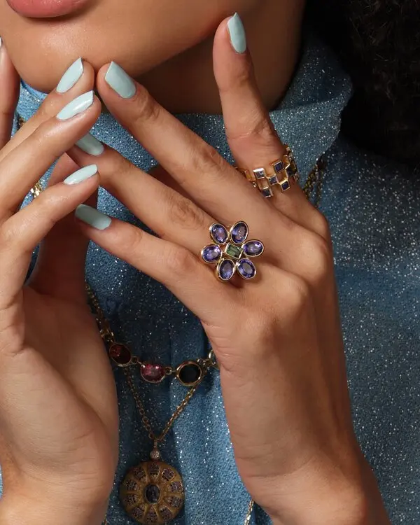 FUTURE FORTUNE Tanzanite & Tourmaline Bloom Iii Ring