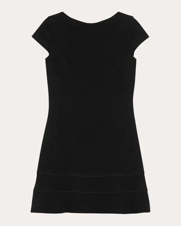 Theory Admiral Crepe Seamed A-line Mini Dress - Black