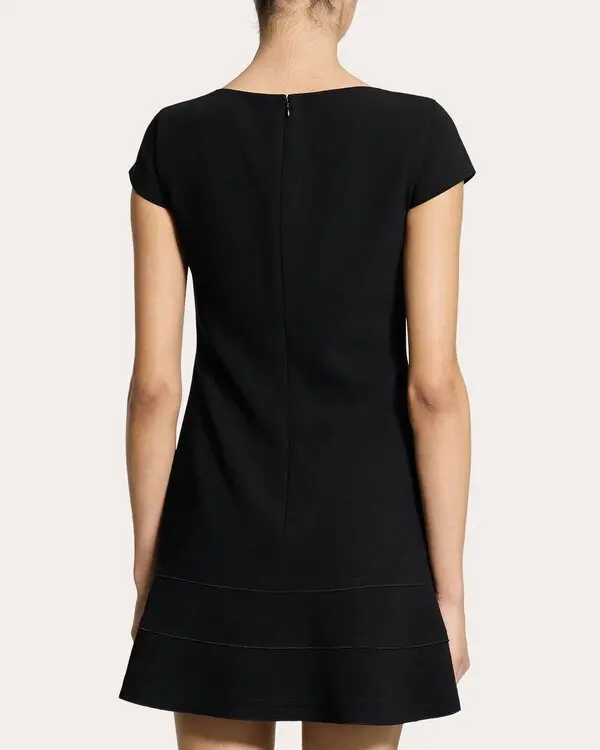Theory Admiral Crepe Seamed A-line Mini Dress - Black