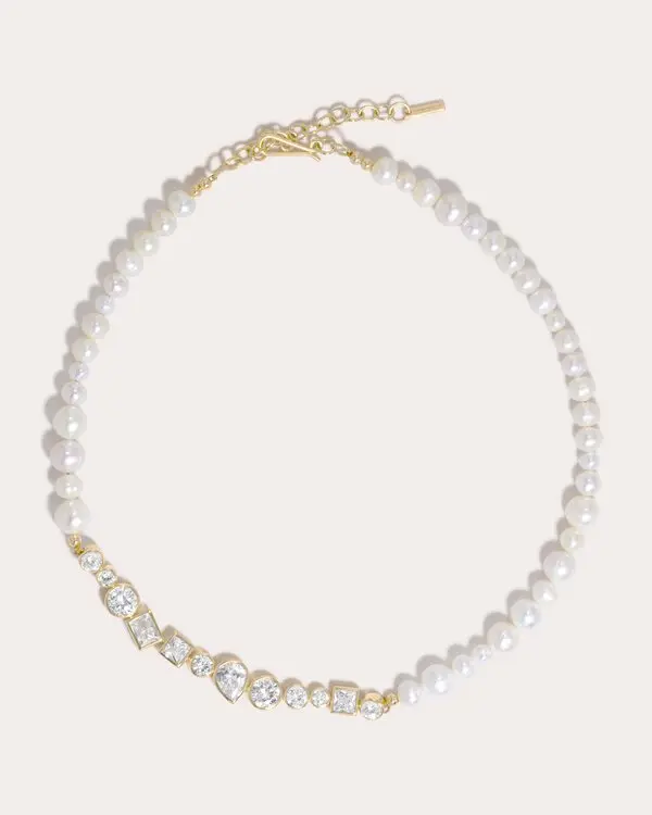 Completedworks Freshwater Pearl & Cubic Zirconia Necklace - White