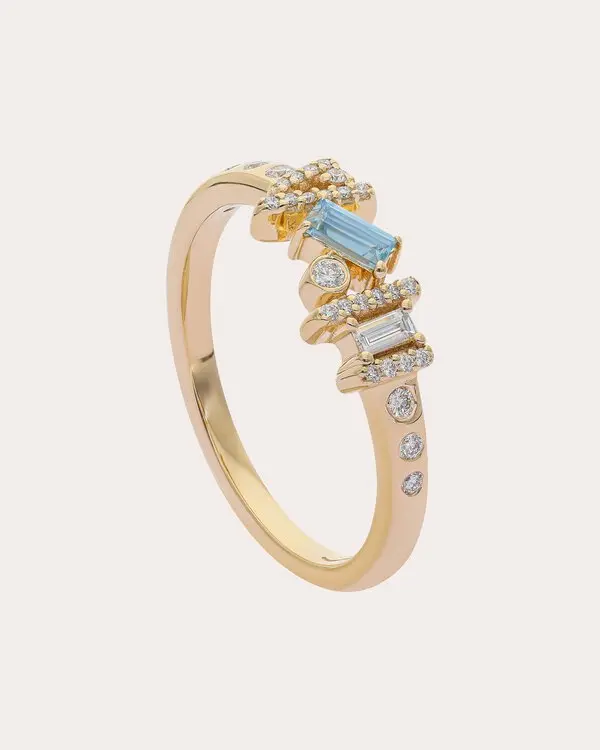 PREETI SANDHU Aquamarine And Diamond 14k Gold Ring - Blue