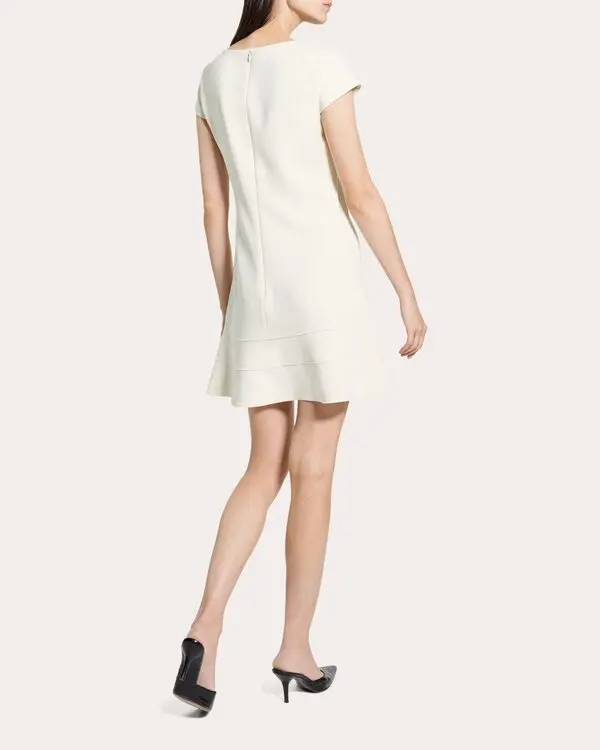 Theory Seamed A-line Mini Dress - White