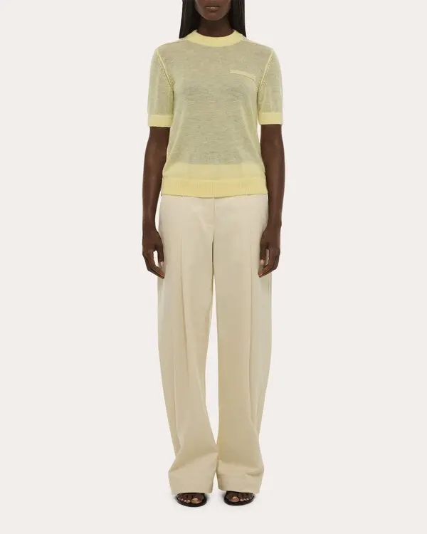 Helmut Lang Sheer Wool Knit Baby T-shirt - Yellow