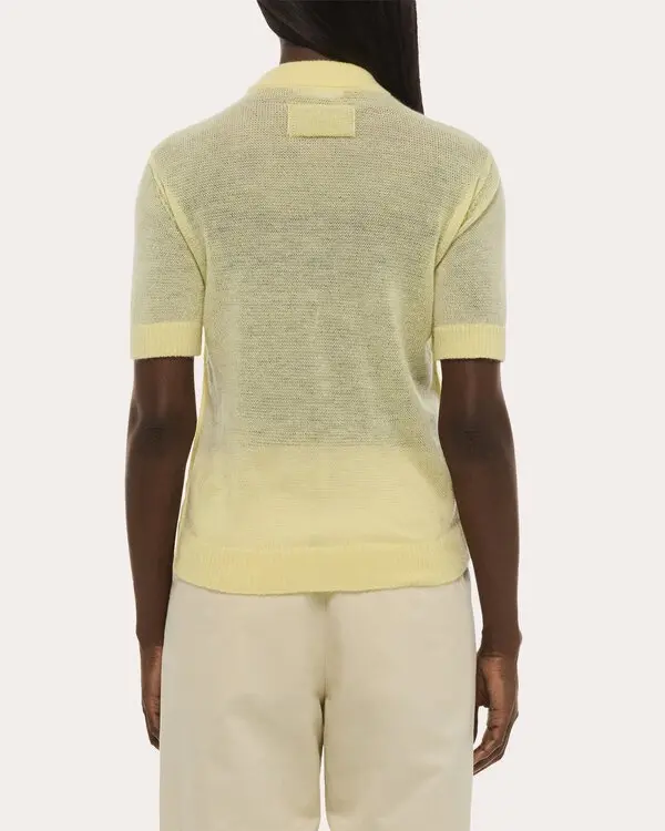 Helmut Lang Sheer Wool Knit Baby T-shirt - Yellow