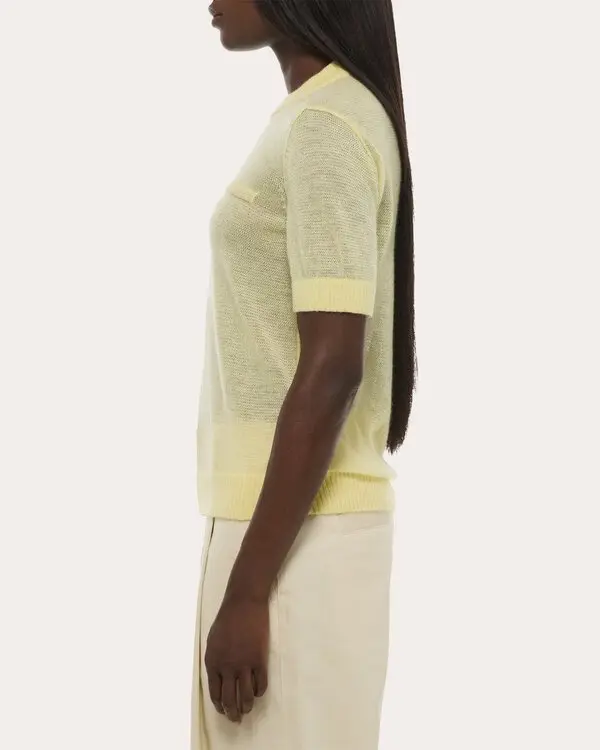 Helmut Lang Sheer Wool Knit Baby T-shirt - Yellow