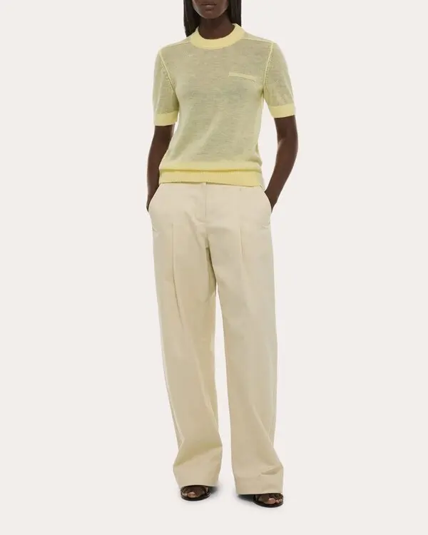 Helmut Lang Sheer Wool Knit Baby T-shirt - Yellow