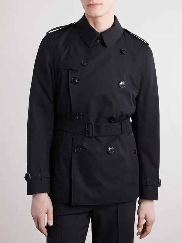 Burberry Kensington Cotton-gabardine Trench Coat - Black
