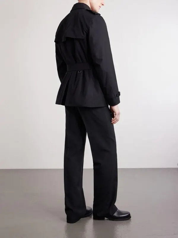 Burberry Kensington Cotton-gabardine Trench Coat - Black