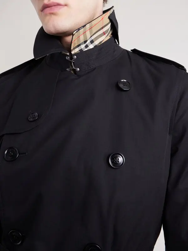 Burberry Kensington Cotton-gabardine Trench Coat - Black