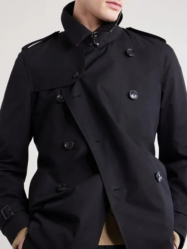 Burberry Kensington Cotton-gabardine Trench Coat - Black
