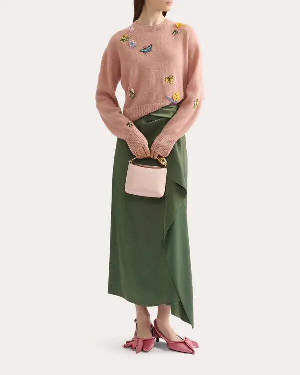 Erdem Embroidered Wool Crewneck Sweater