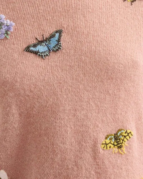 Erdem Embroidered Wool Crewneck Sweater
