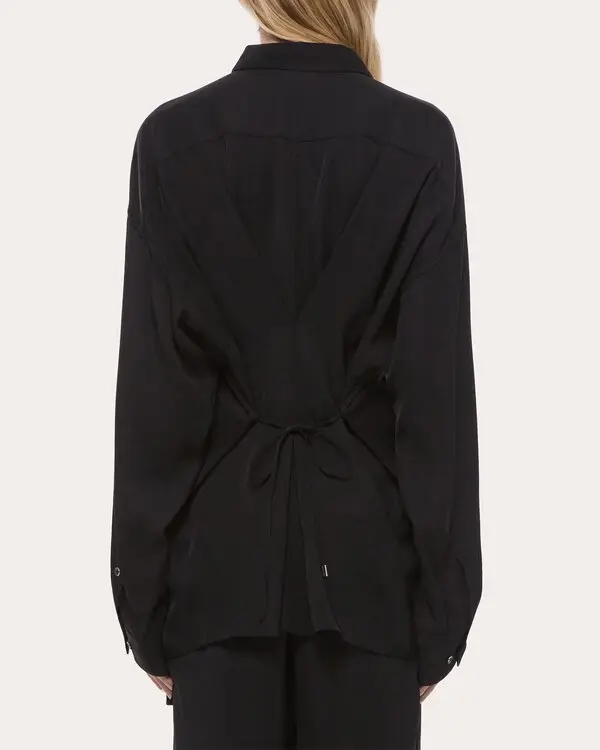 Helmut Lang Lightweight Twill Cinched Shirt - Black