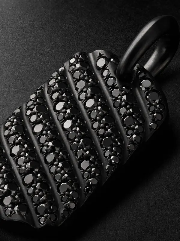 David Yurman Chevron Titanium Diamond Pendant