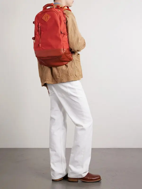 Visvim Leather-trimmed Cordura® Backpack - Orange