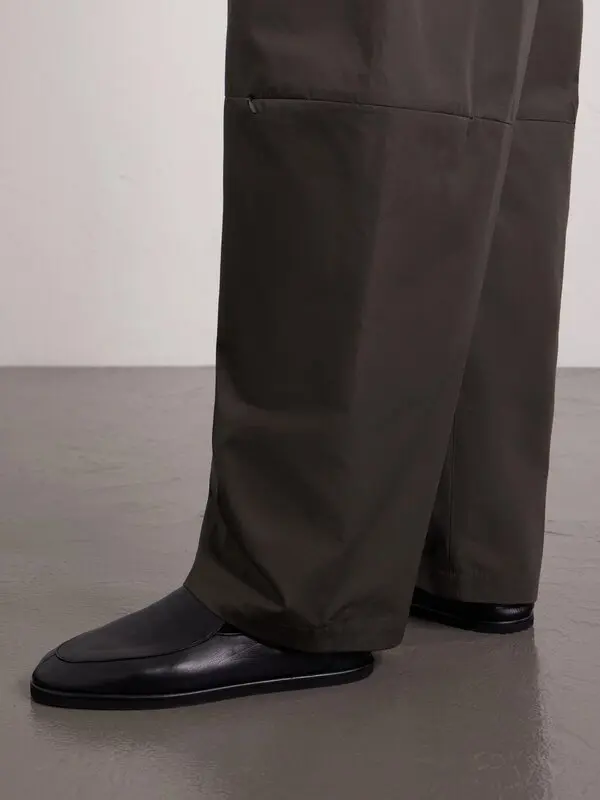 AMOMENTO Barrel-leg Cotton Trousers - Green