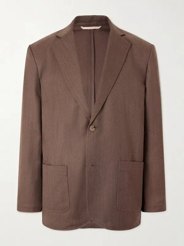 De Bonne Facture Writers Wool And Cotton-blend Suit Jacket - Brown