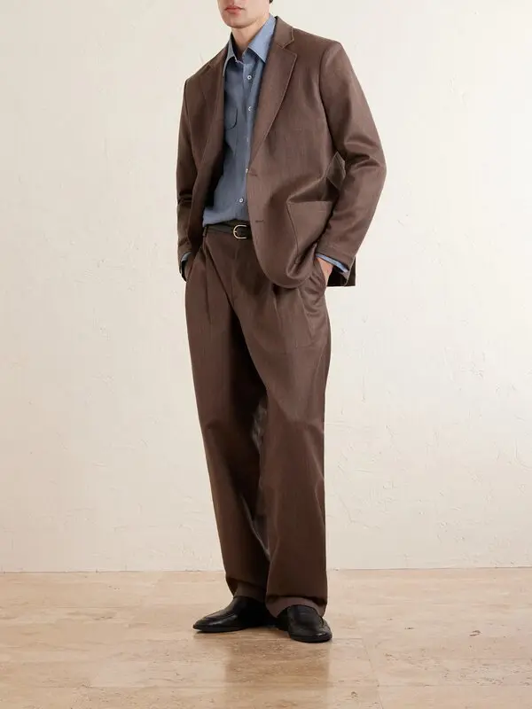 De Bonne Facture Writers Wool And Cotton-blend Suit Jacket - Brown