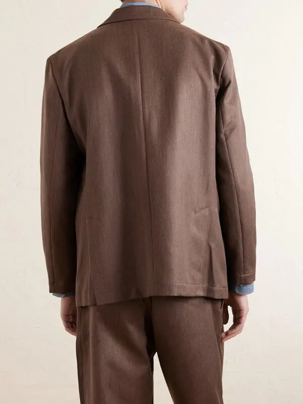 De Bonne Facture Writers Wool And Cotton-blend Suit Jacket - Brown