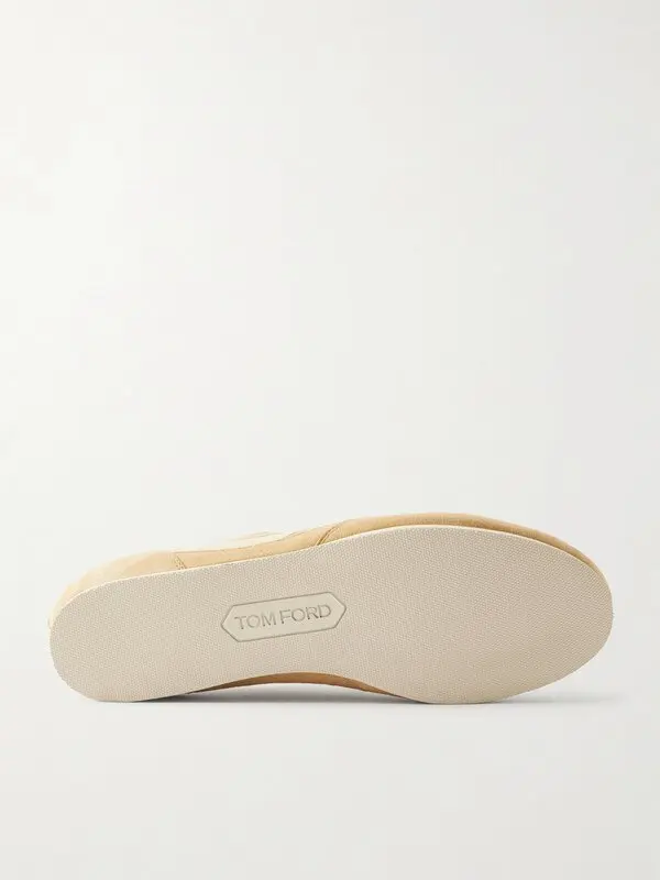 TOM FORD Brook Perforated Suede Sneakers - Neutrals