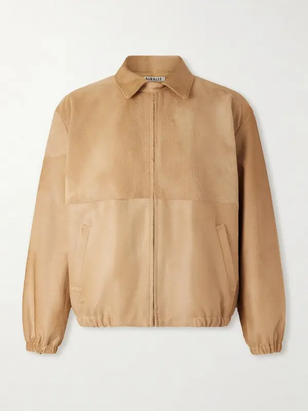 Auralee Panelled Calf Hair Blouson Jacket