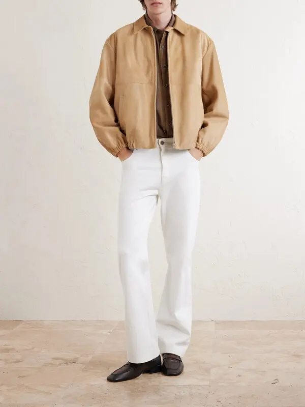 Auralee Panelled Calf Hair Blouson Jacket