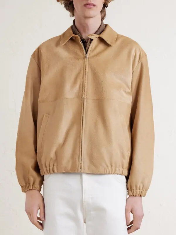 Auralee Panelled Calf Hair Blouson Jacket