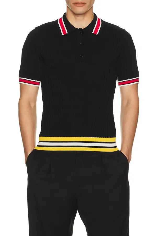 ENTIRE STUDIOS Ribbed Polo In Black