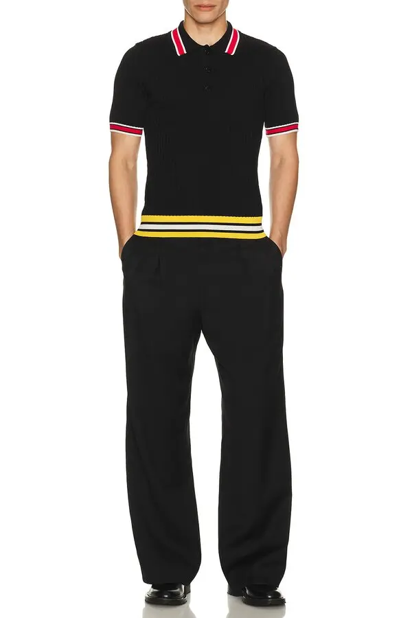 ENTIRE STUDIOS Ribbed Polo In Black