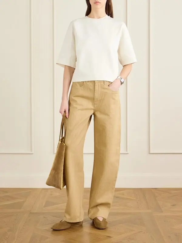 Ossou Rift Cotton-blend Jersey T-shirt - Neutrals