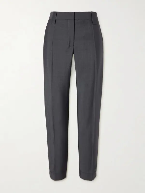 Versace Formal Mohair And Wool-blend Straight-leg Trousers