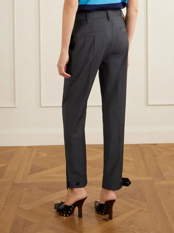 Versace Formal Mohair And Wool-blend Straight-leg Trousers